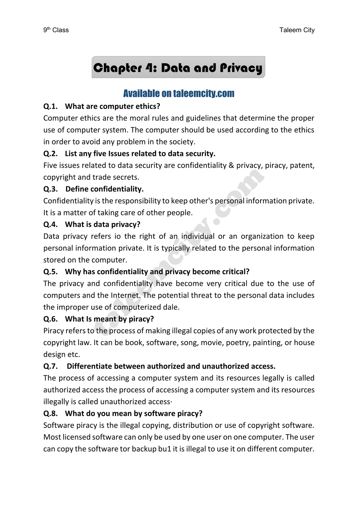 Chapter no.4 computer basics about computer - Computer science - Studocu