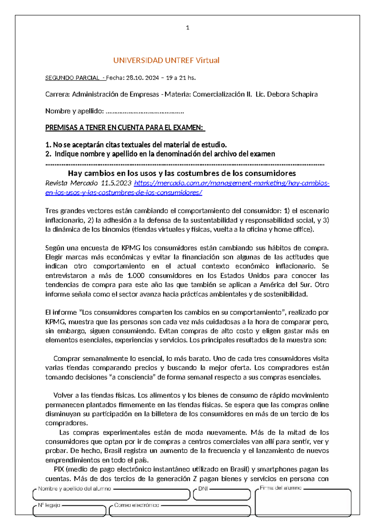 UV CII2do. P 28 2do parcial - 1 UNIVERSIDAD UNTREF Virtual SEGUNDO PARCIAL - Fecha: 28. 2024 ...