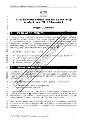 IS2102 A1 - assignment 1 - National University of Singapore School of ...