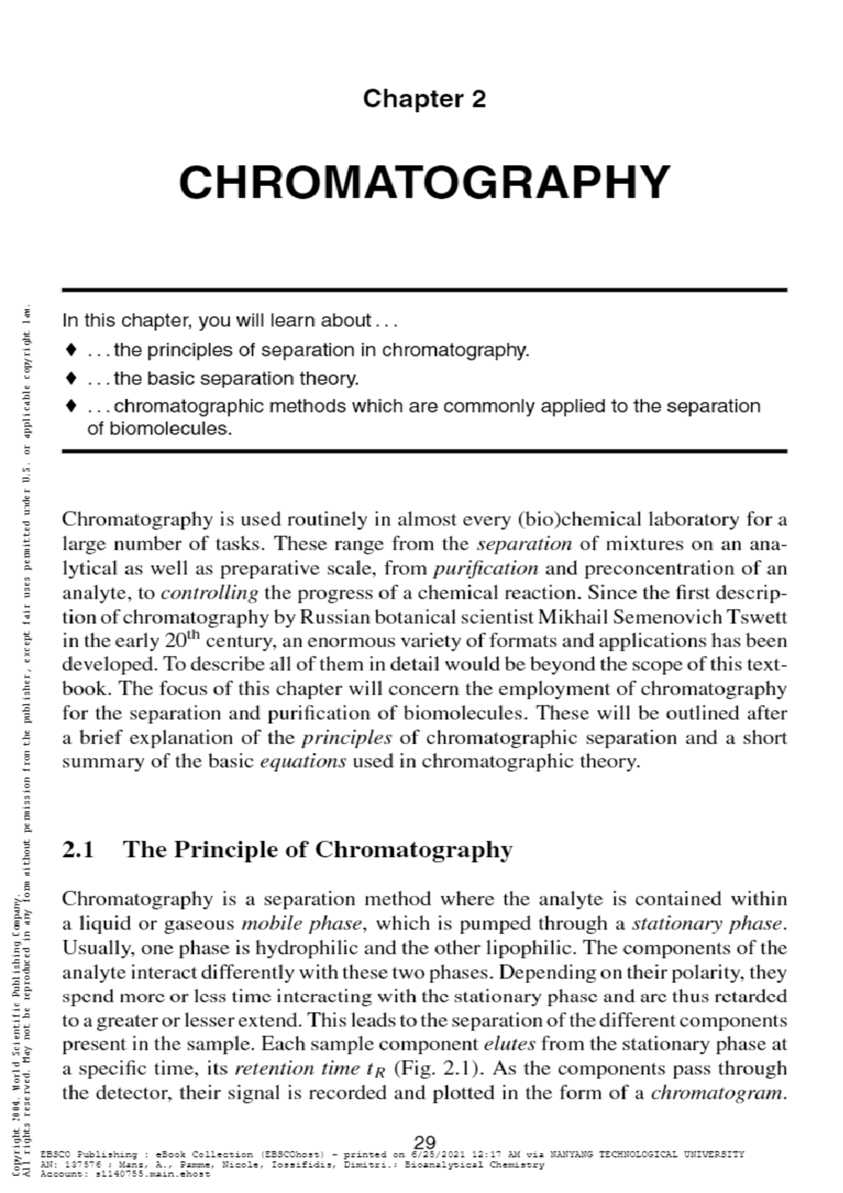 Bioanalytical Chemistry - Chromatography- School of Physical and ...