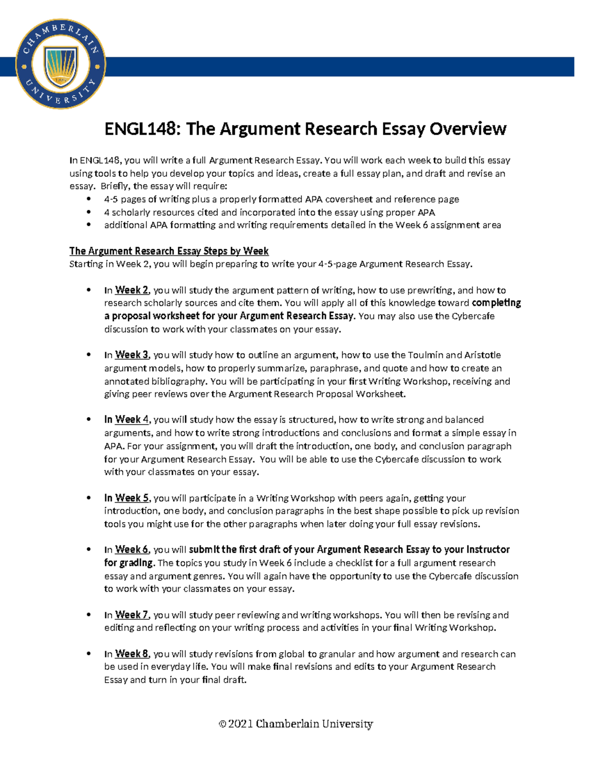 ENGL148 Argument Research Essay Overview - ENGL148: The Argument ...