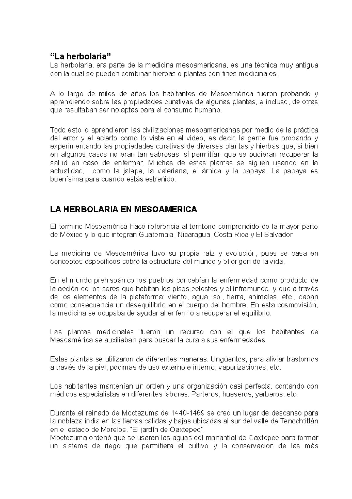La herbolaria Gsg - .... - “La herbolaria” La herbolaria, era parte de ...