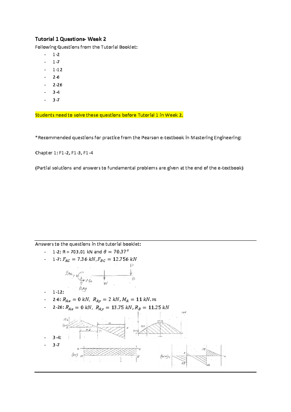 Tutorial 1 Questions - Tutorial 1 Questions- Week 2 Following Questions ...
