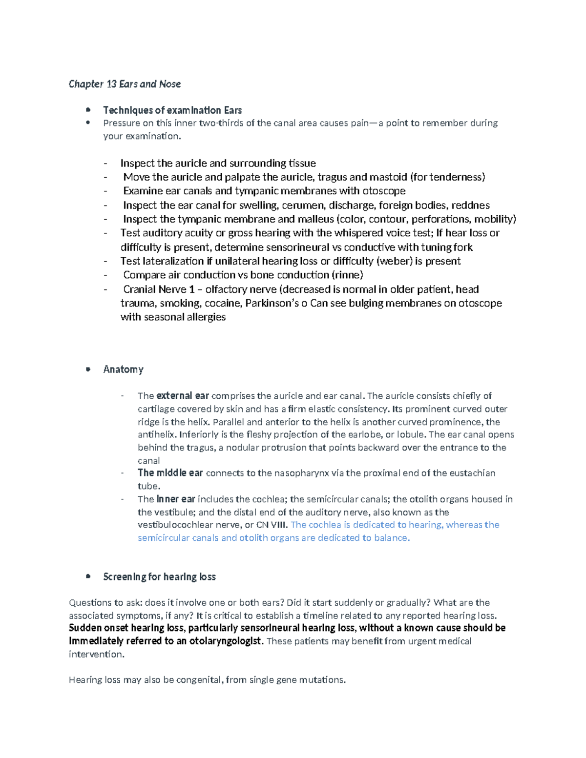 Midterm exam ch 13 and 14 study guide - Chapter 13 Ears and Nose ...