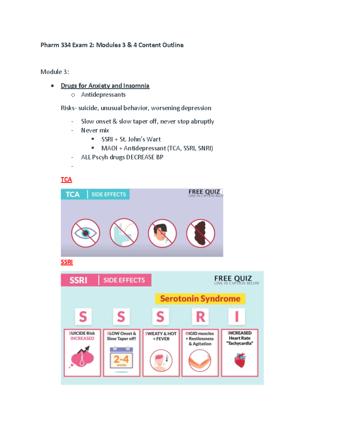 Pharm exam 2 - Prof Holloway - Pharm 334 Exam 2: Modules 3 & 4 Content ...