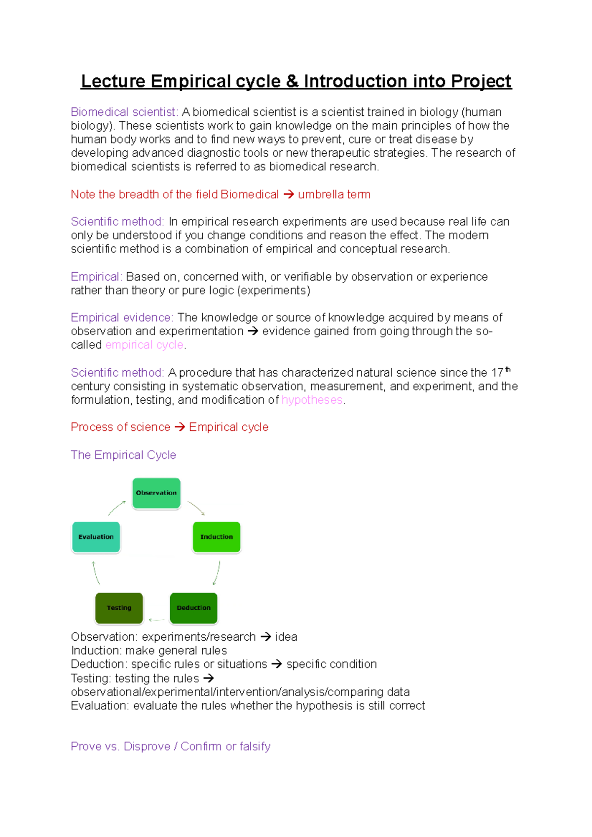 Lecture Empirical cycle & Introduction into Project - Threats and ...