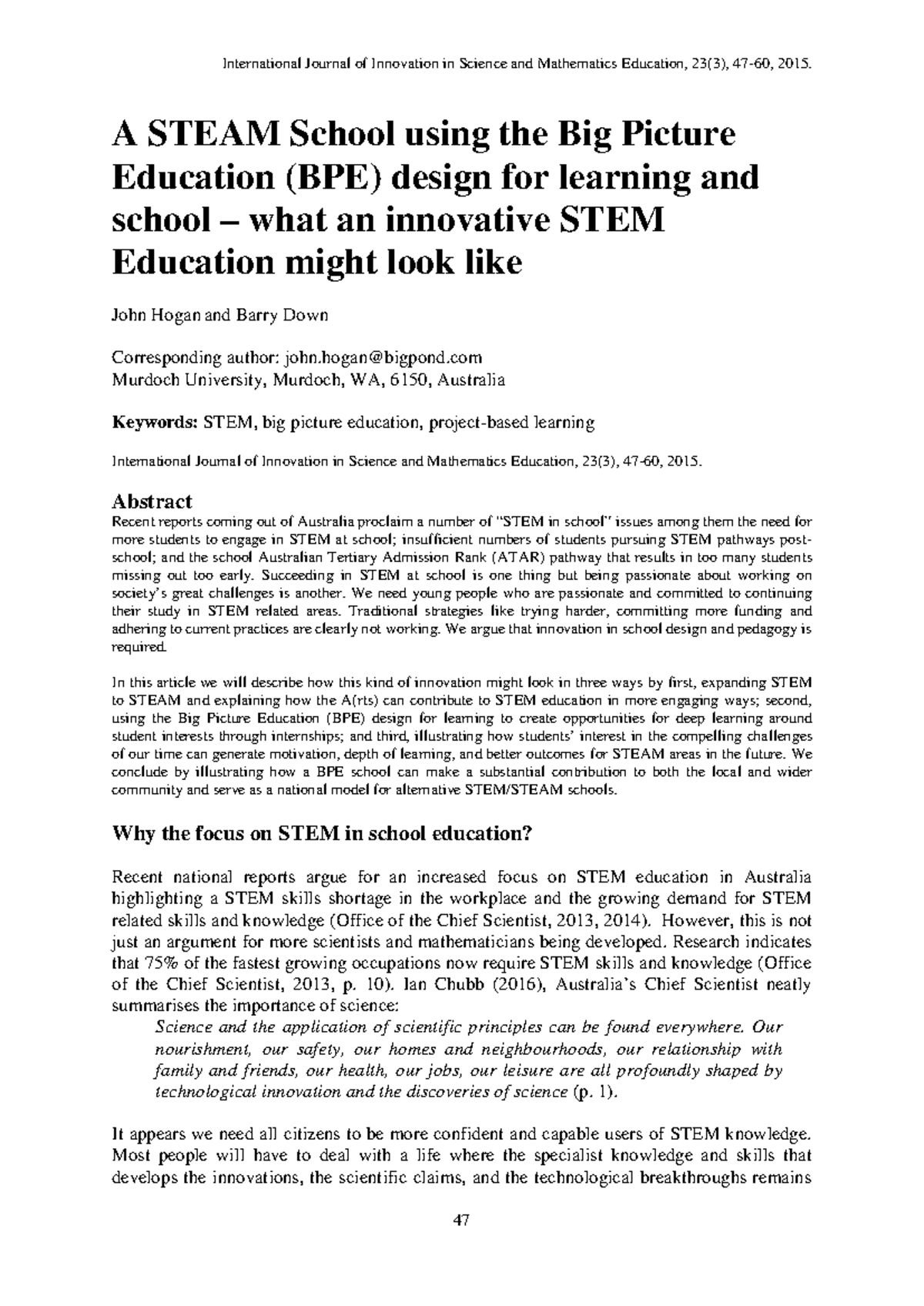 4 Practical research - A STEAM School using the Big Picture Education ...