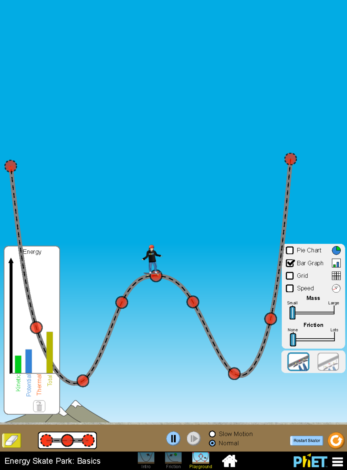 Energy Skate Park Basics‬ 1 - PHY 211 - Pie Chart Bar Graph Grid Speed ...
