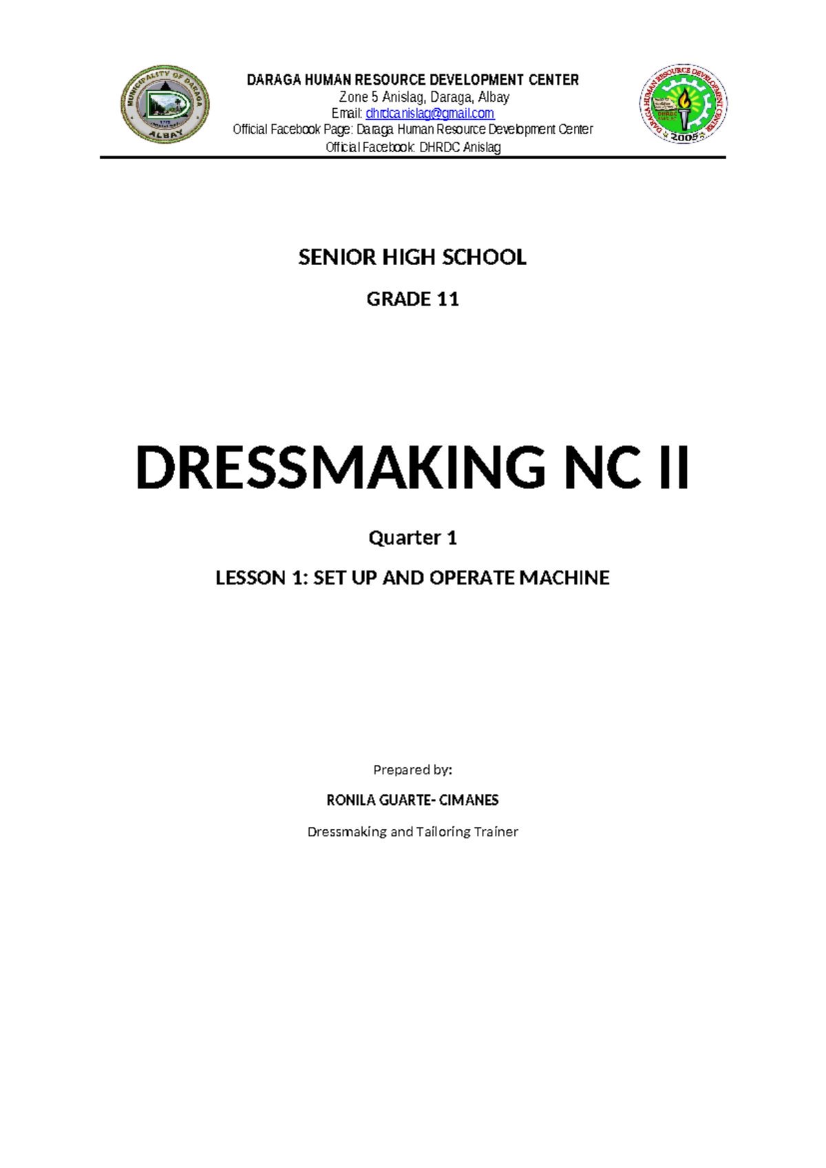 SHS Module - This lesson gives you the knowledge and skills on the ...