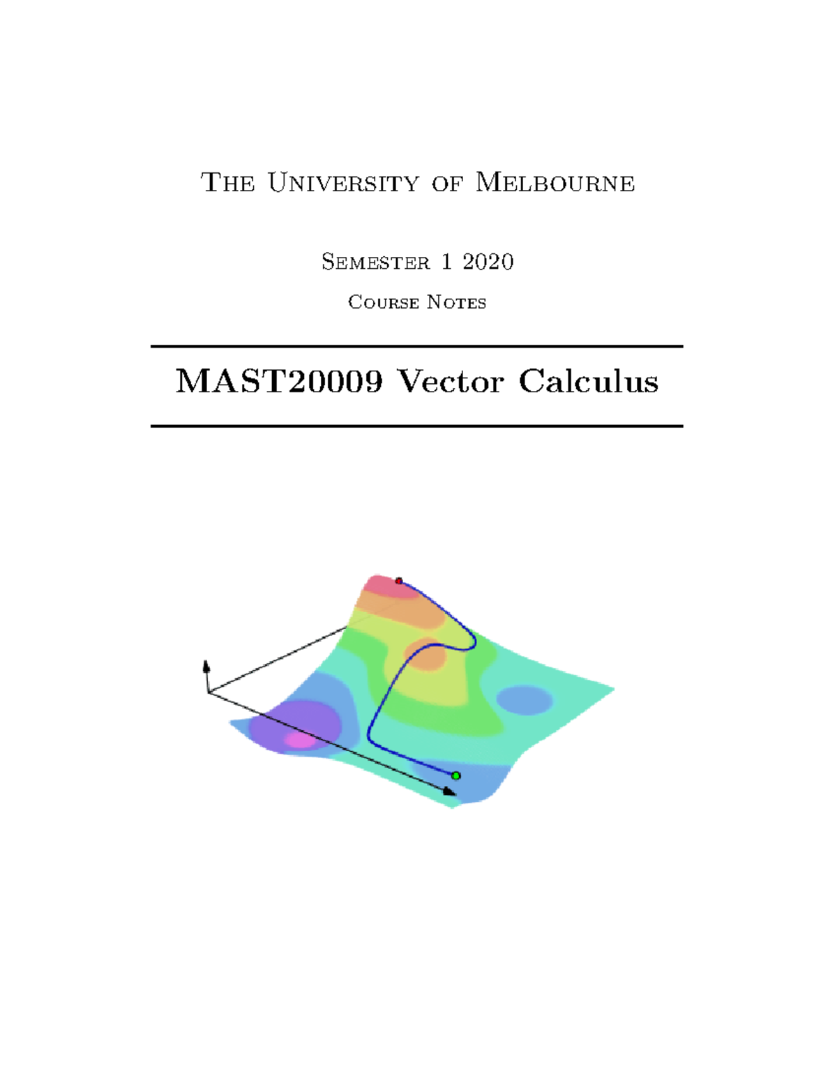 Insane h1 vector calculus course notes - The University of Melbourne ...