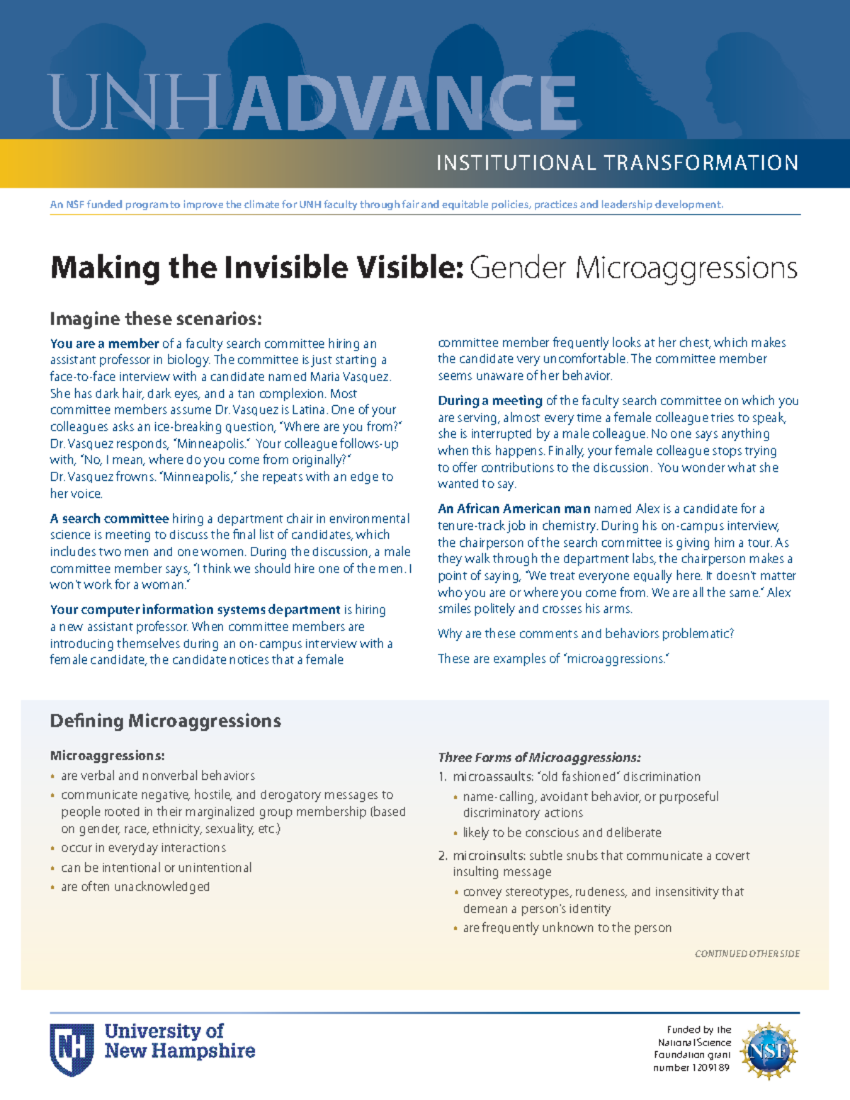 Gender Microaggressions - Lecture - INSTITUTIONAL TRANSFORMATION ...