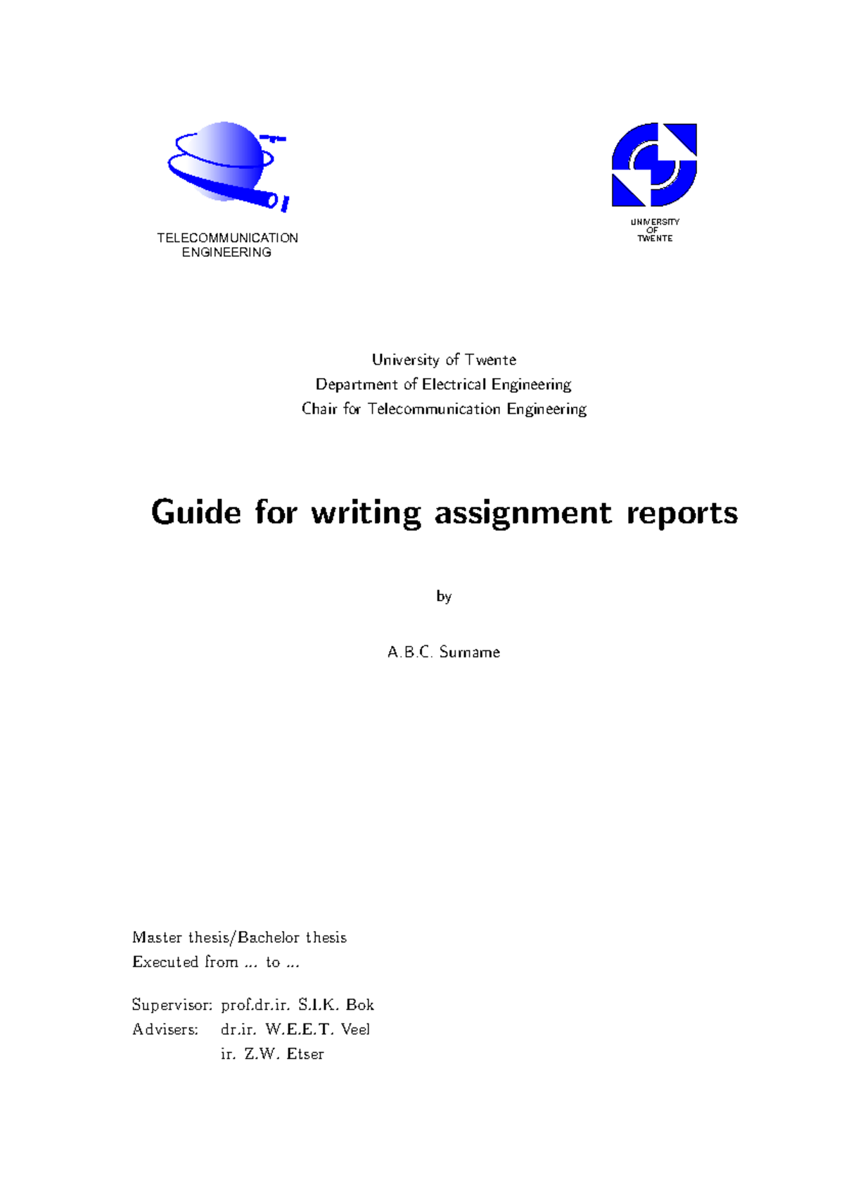 Guide writing assignment reports - l TELECOMMUNICATION ENGINEERING ...