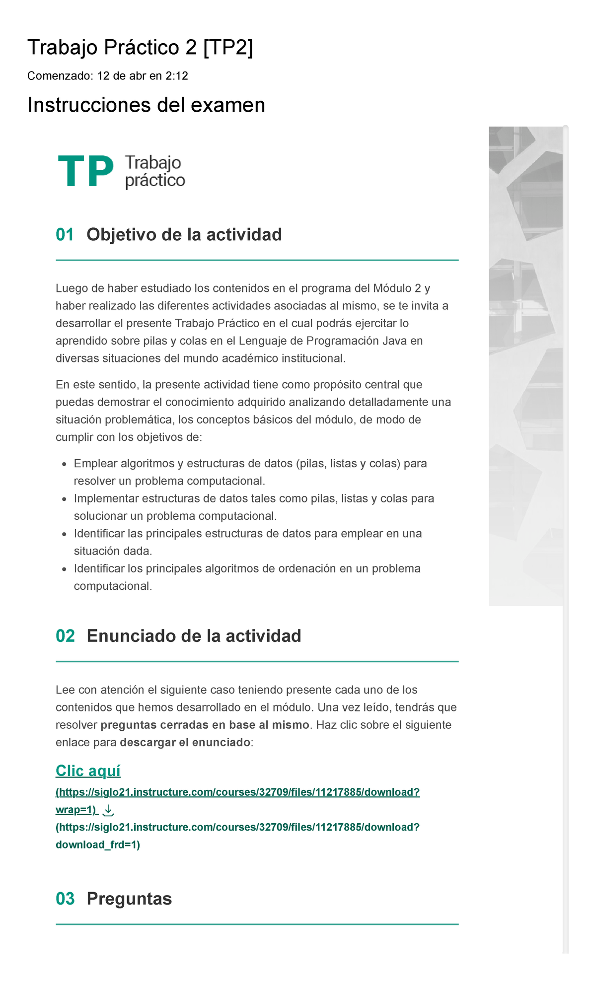 Taller de alg y estr de datos [TP2] 95% - Trabajo Práctico 2 [TP2 ...