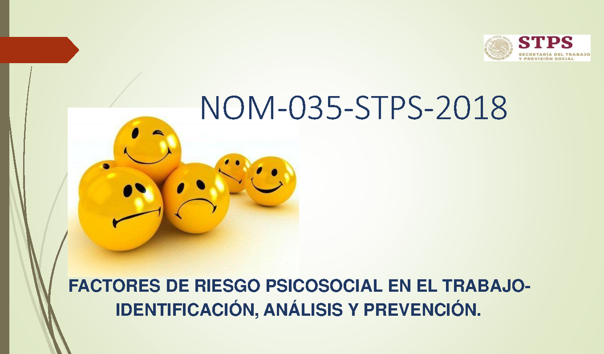 Presentacion NOM-035-STPS-2018 Dirección - NOM-035-STPS- FACTORES DE ...