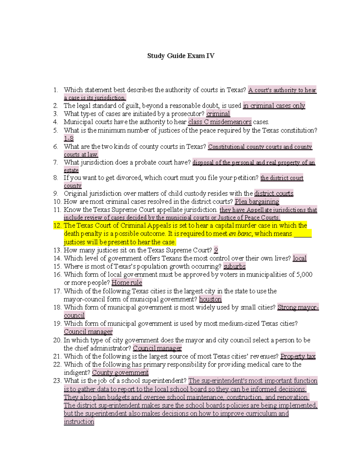 Study Guide Exam IV - Federal Government - Study Guide Exam IV Which ...