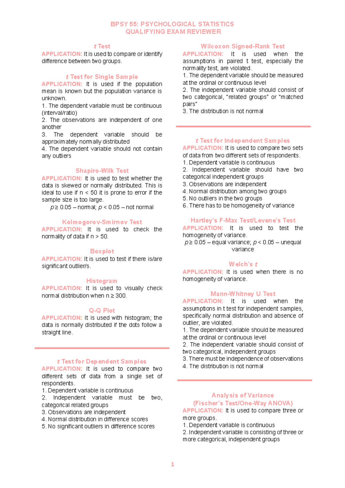 Statistical- Tools - Psych stats - BPSY 55: PSYCHOLOGICAL STATISTICS ...