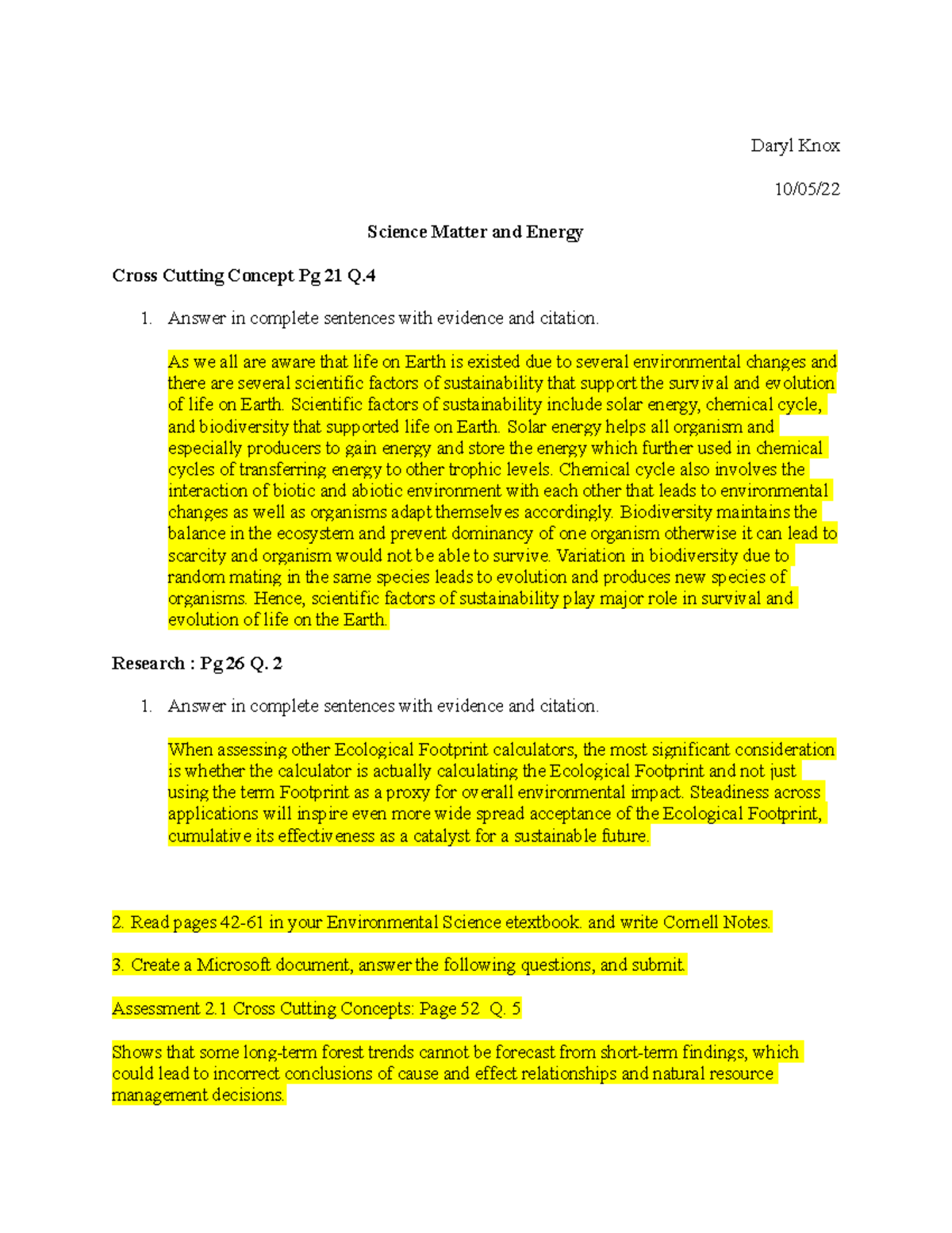 Darylknox - Cross Cutting Concept. - Daryl Knox 10/05/ Science Matter ...