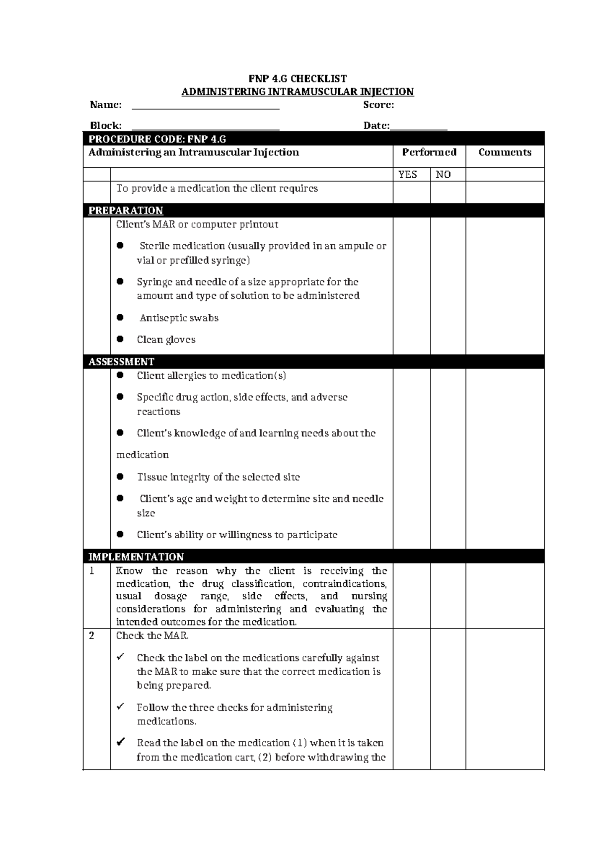 Administering an Intramuscular Injection - 2 Check the MAR. Check the ...