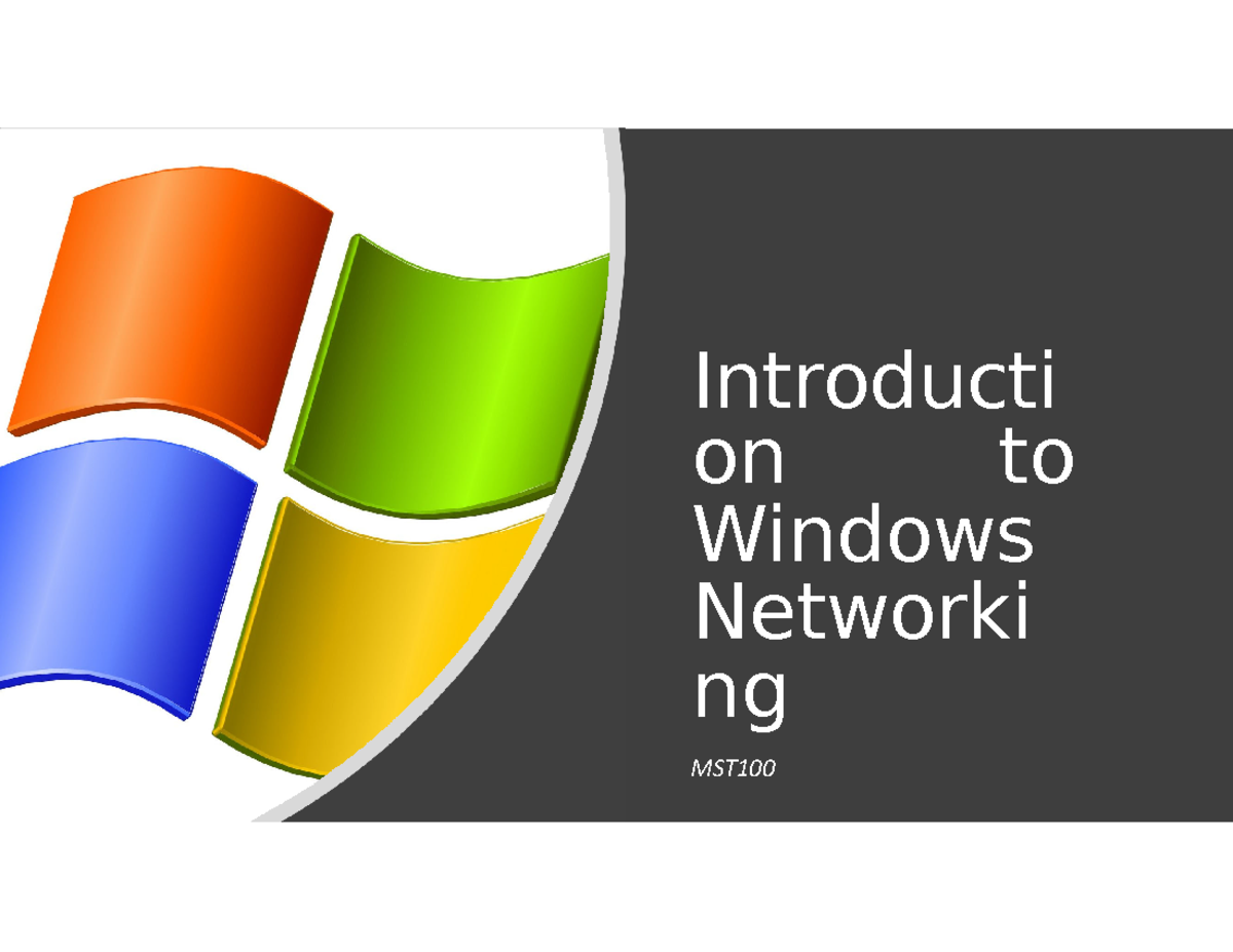 Intro To Windows Networking Introducti On To Windows Networki Ng Mst Plan Plan A Windows 3187