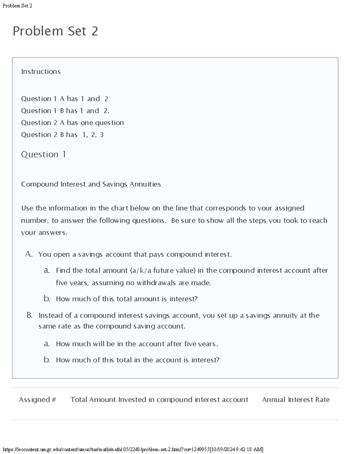 Problem Set 2 - 2 Question 2 A has one questionQuestion 2 B has 1, 2, 3 Question 1 Compound ...