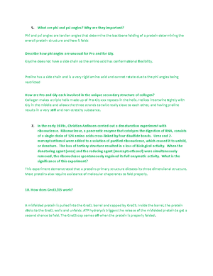 Bio chemistry study guide - CHE 451 Biochemistry final exam study ...