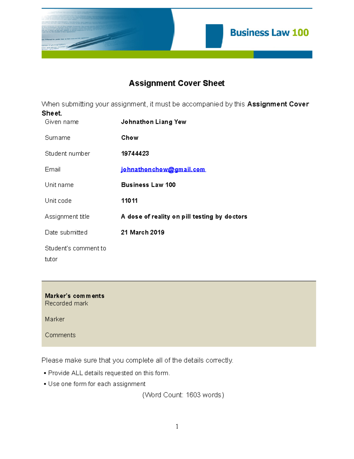 Assignment (media report 3) - Assignment Cover Sheet When submitting ...