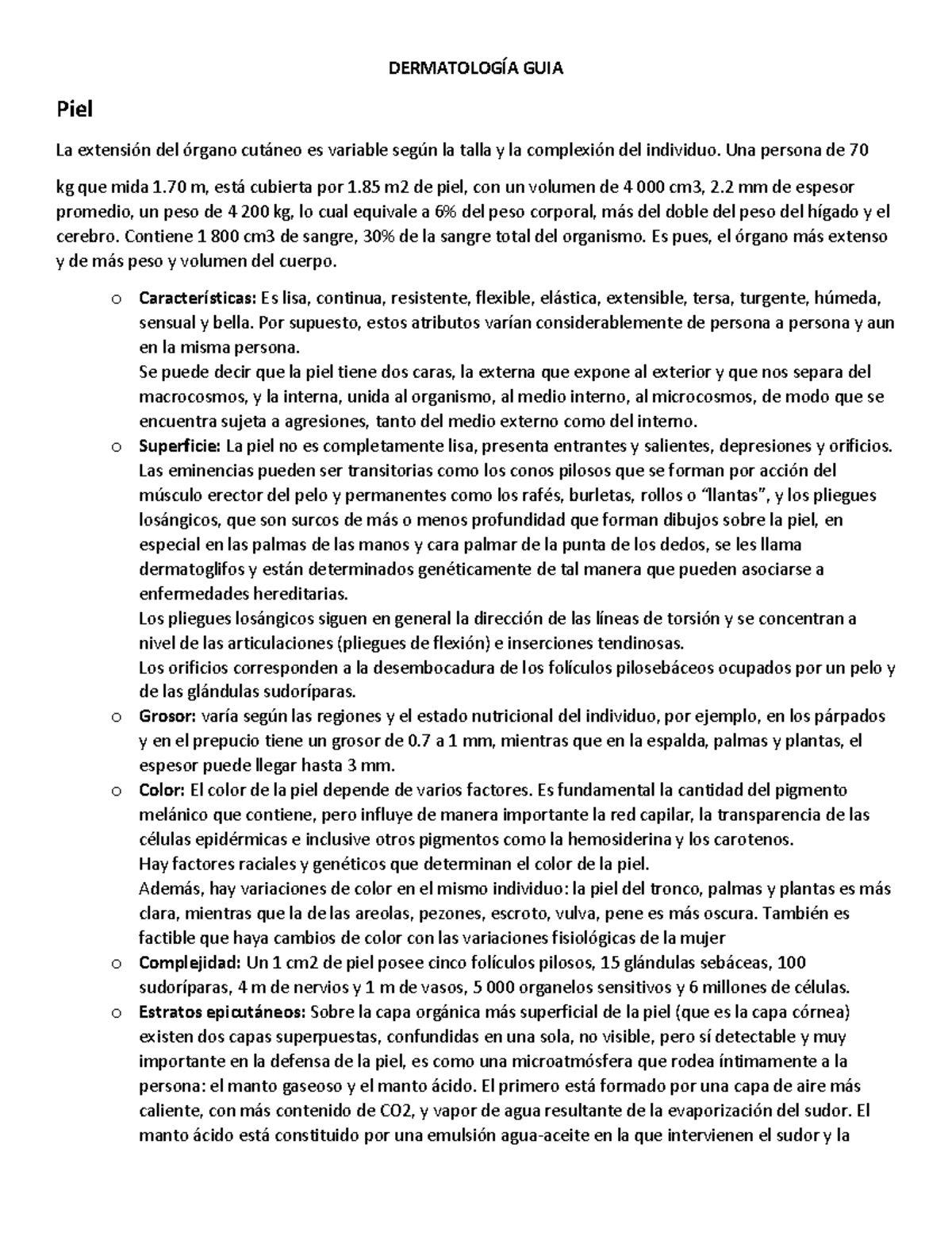 Guía completa de dermatología - DERMATOLOGÍA GUIA Piel La extensión del ...
