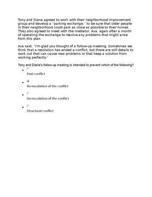 Sophia Unit 5 Challenge 5.1 Critical Thinking - After their conflict resolution process was ...