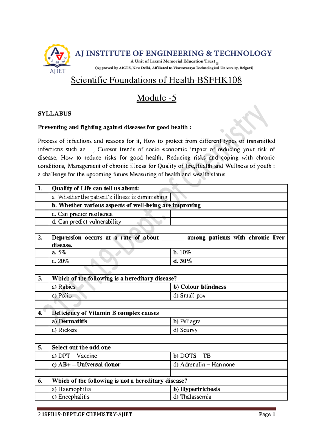 SFH-module 5 new - ... - Scientific Foundations of Health-BSFHK Module ...