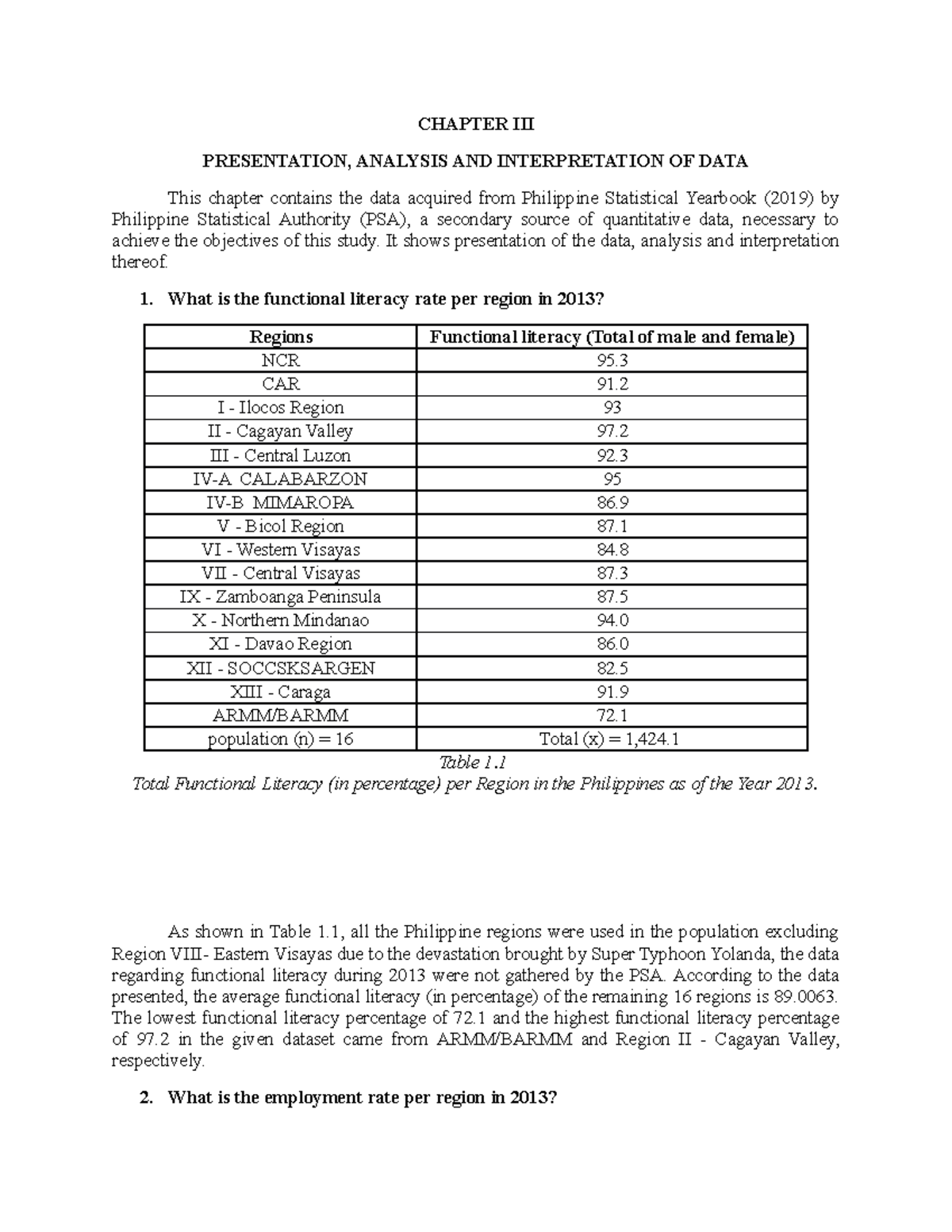Chapter-III - Chaoter 3 - CHAPTER III PRESENTATION, ANALYSIS AND ...