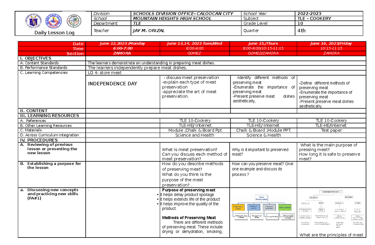 TLE 10 Cookery copy copy copy 3 copy - c Division SCHOOLS DIVISION ...