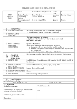 Urinary System Lesson Plan - Detailed Lesson Plan in Urinary System ...
