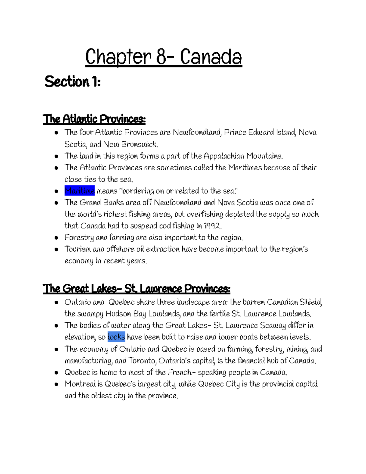 W.GEO Canada CH - World Geo - Chapter 8- Canada Section 1: The Atlantic ...