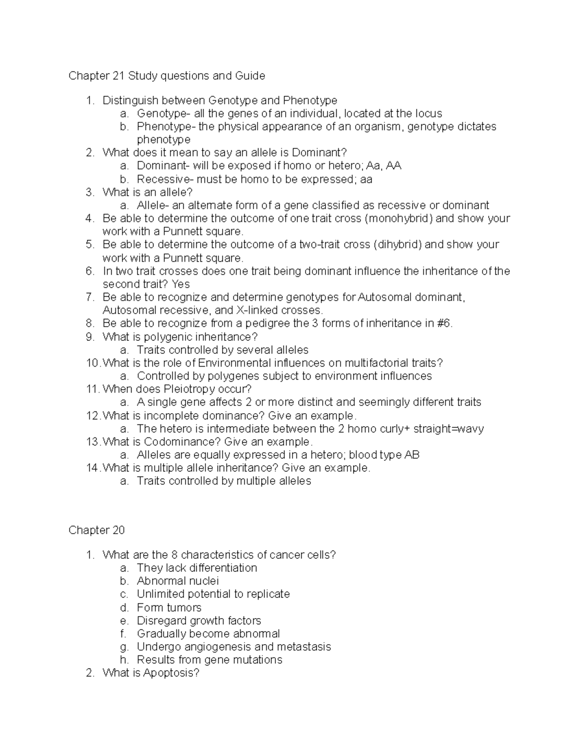Chapter 21, 20 Study questions and Guide - Chapter 21 Study questions and Guide Distinguish ...