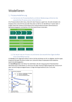 Zusammenfassung Modellierung - 1. Semester - Prozessmodellierung Zweck ...