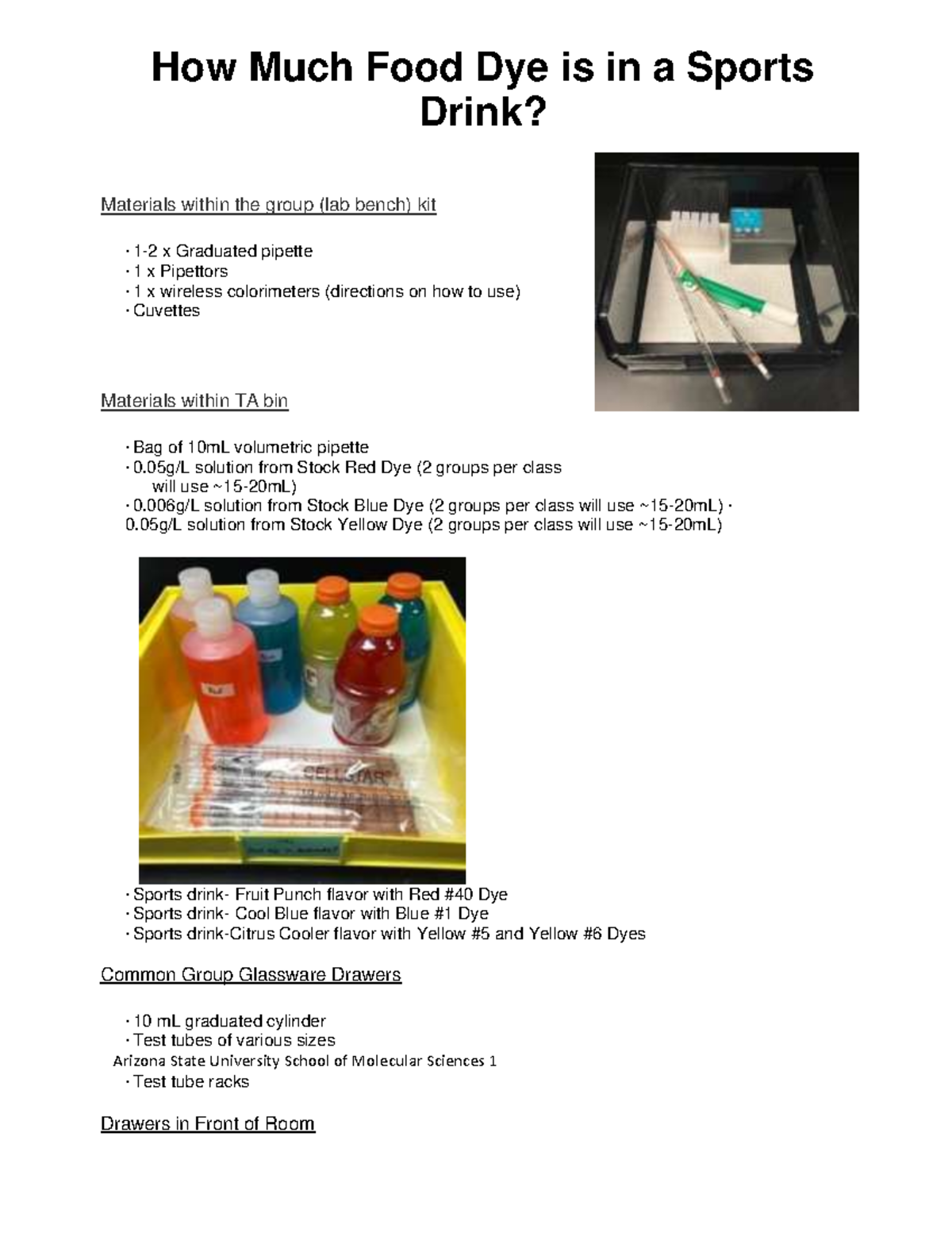 How Much Food Dye is in a Sports Drink for Students Assignment 6a Group ...