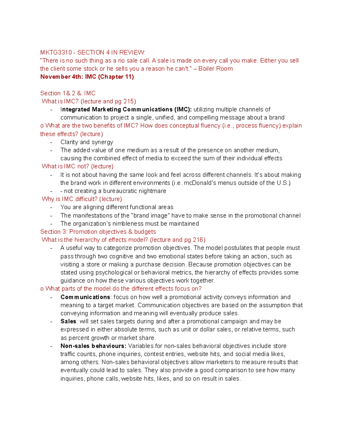 MKTG3310 - IMC - Jeremy Wolter Spring 22 - MKTG3310 - SECTION 4 IN ...