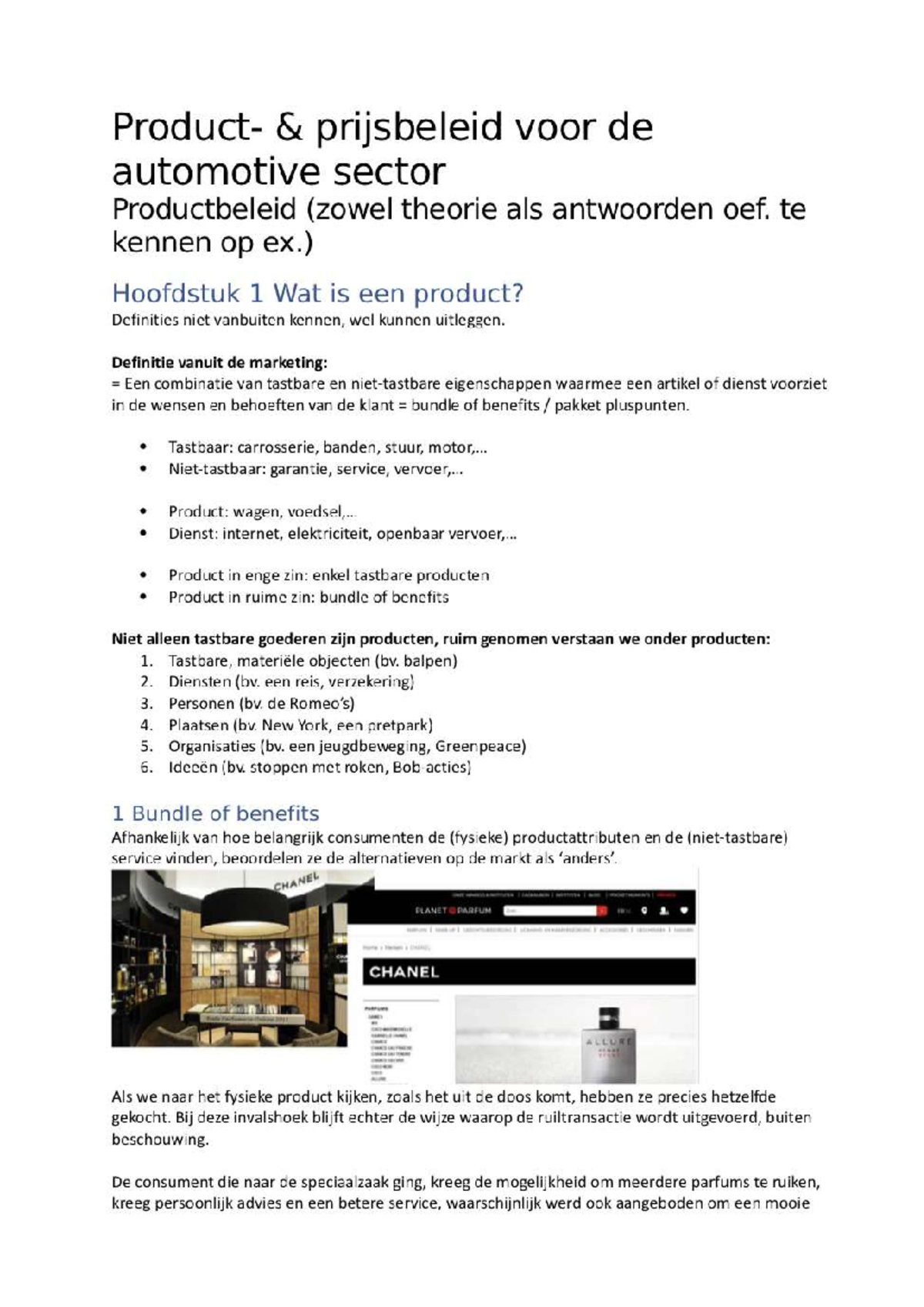Product & prijsbeleid - Samenvatting - Product- en prijsbeleid 2 - Studocu
