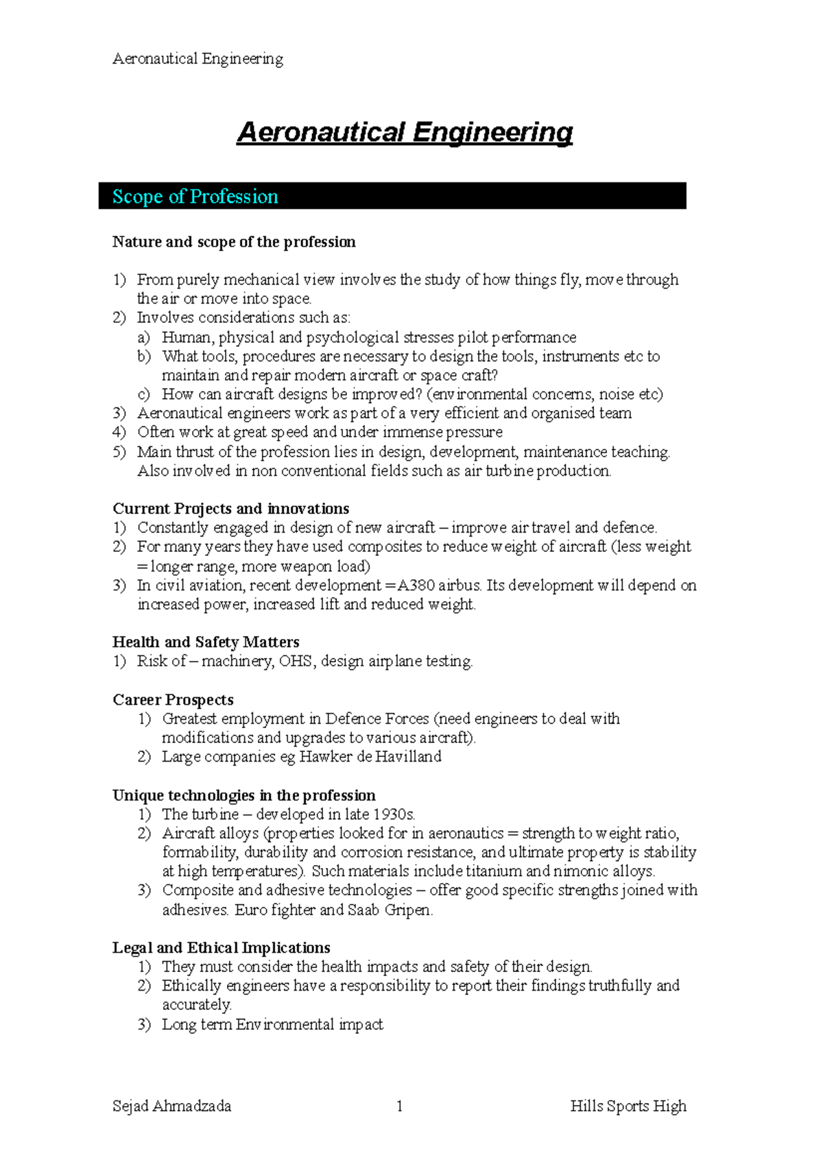 Aeronautical notes - Aeronautical Engineering Scope of Profession ...
