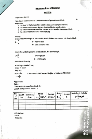 Lab Manual Mechanics of solid - 2210 - Solid Mechanics - Studocu