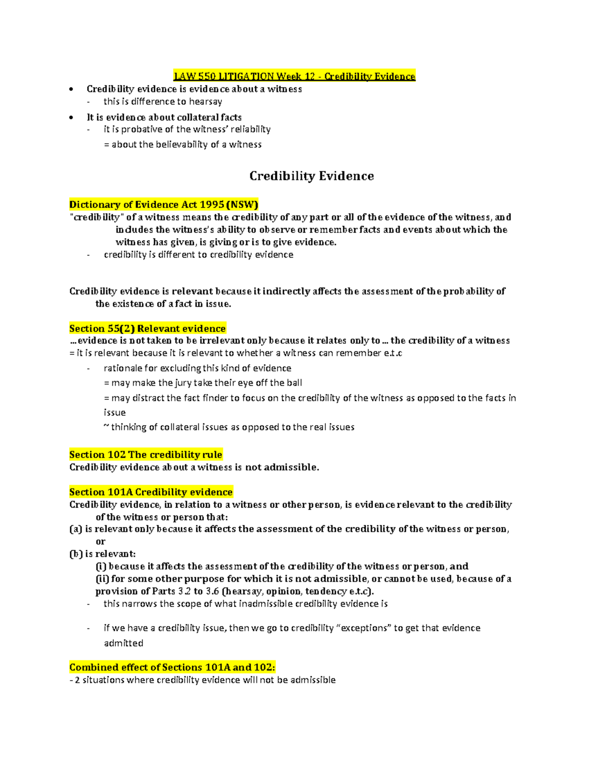 Credibility evidence - credibility is different to credibility evidence ...