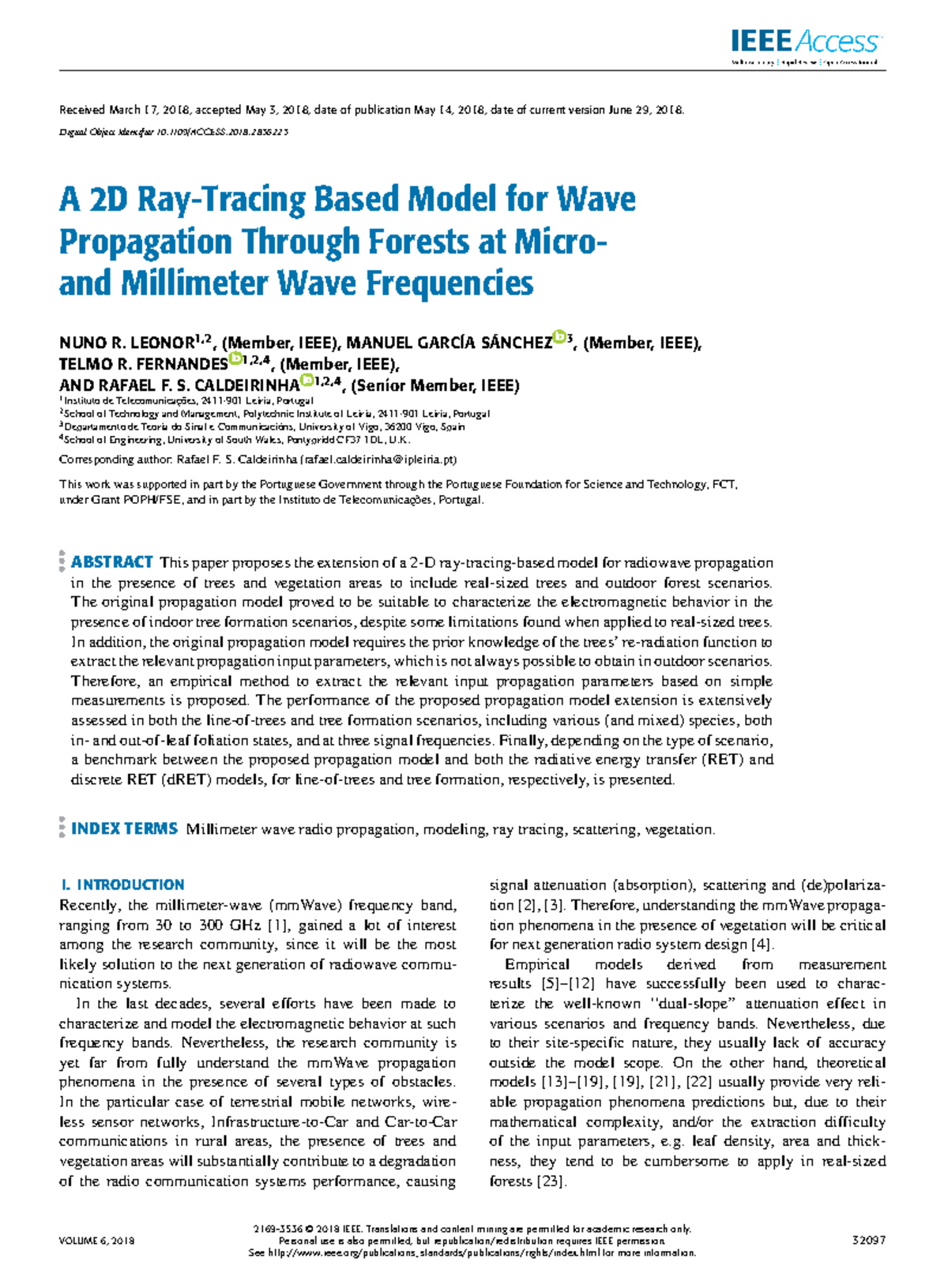 A 2D Ray-Tracing Based Model for Wave Propagation Through Forests-RC54 ...