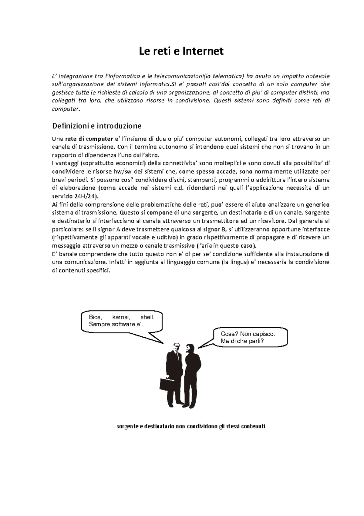 3 le reti internet - lezione tipi di reti - Le reti e Internet integrazione tra e le - Studocu