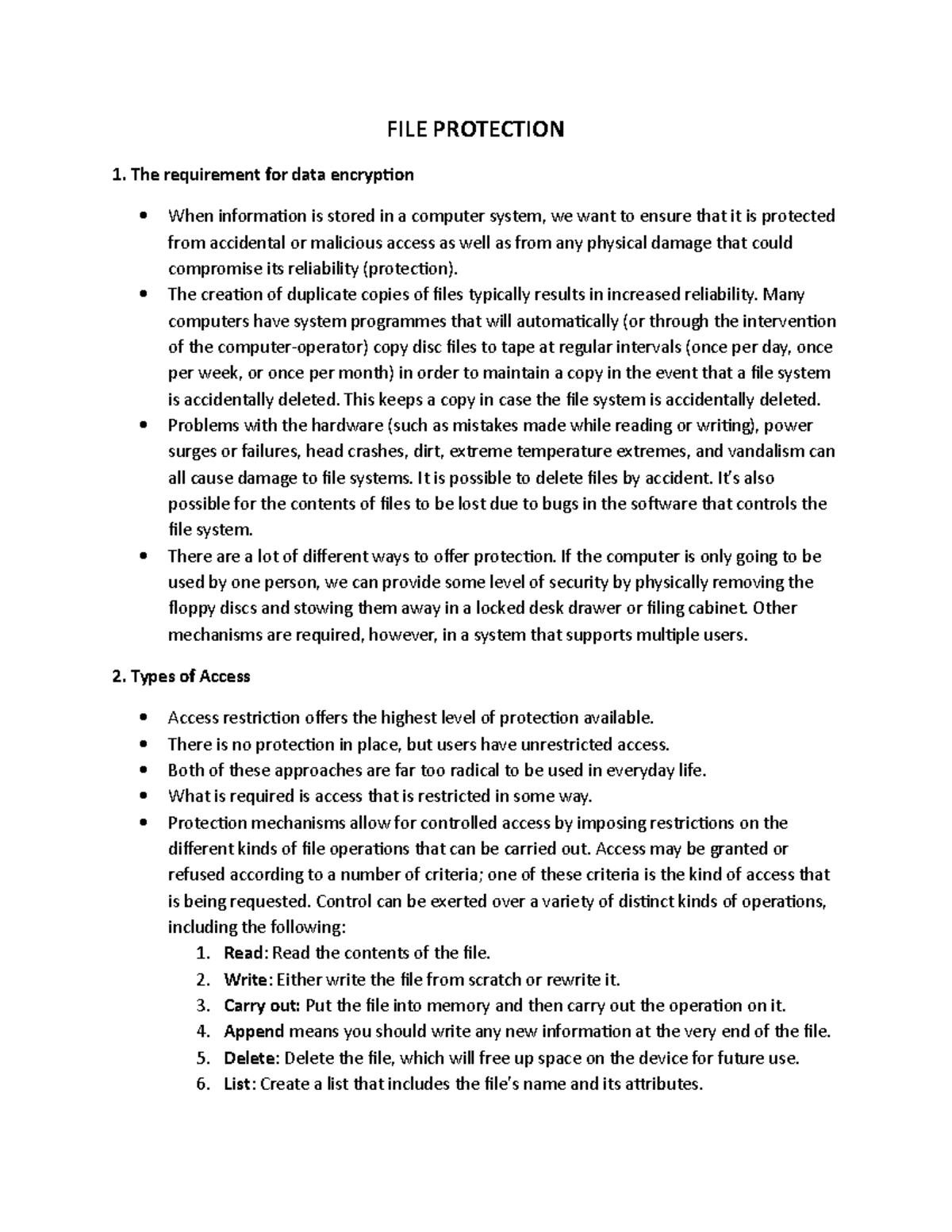 FILE Protection - FILE PROTECTION The requirement for data encryption ...