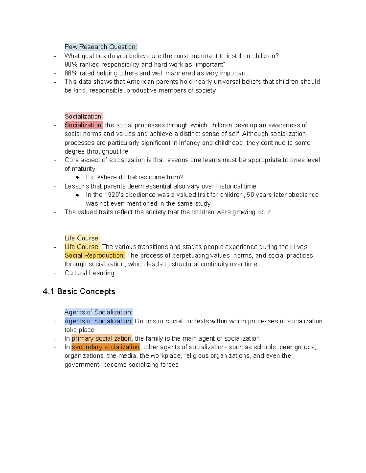 Sociology Chapter 4 - Pew Research Question: What qualities do you ...