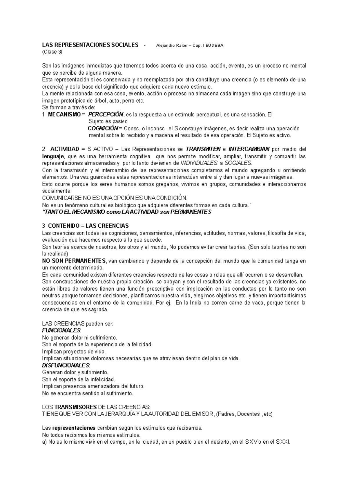 Las representaciones sociales - LAS REPRESENTACIONES SOCIALES ...