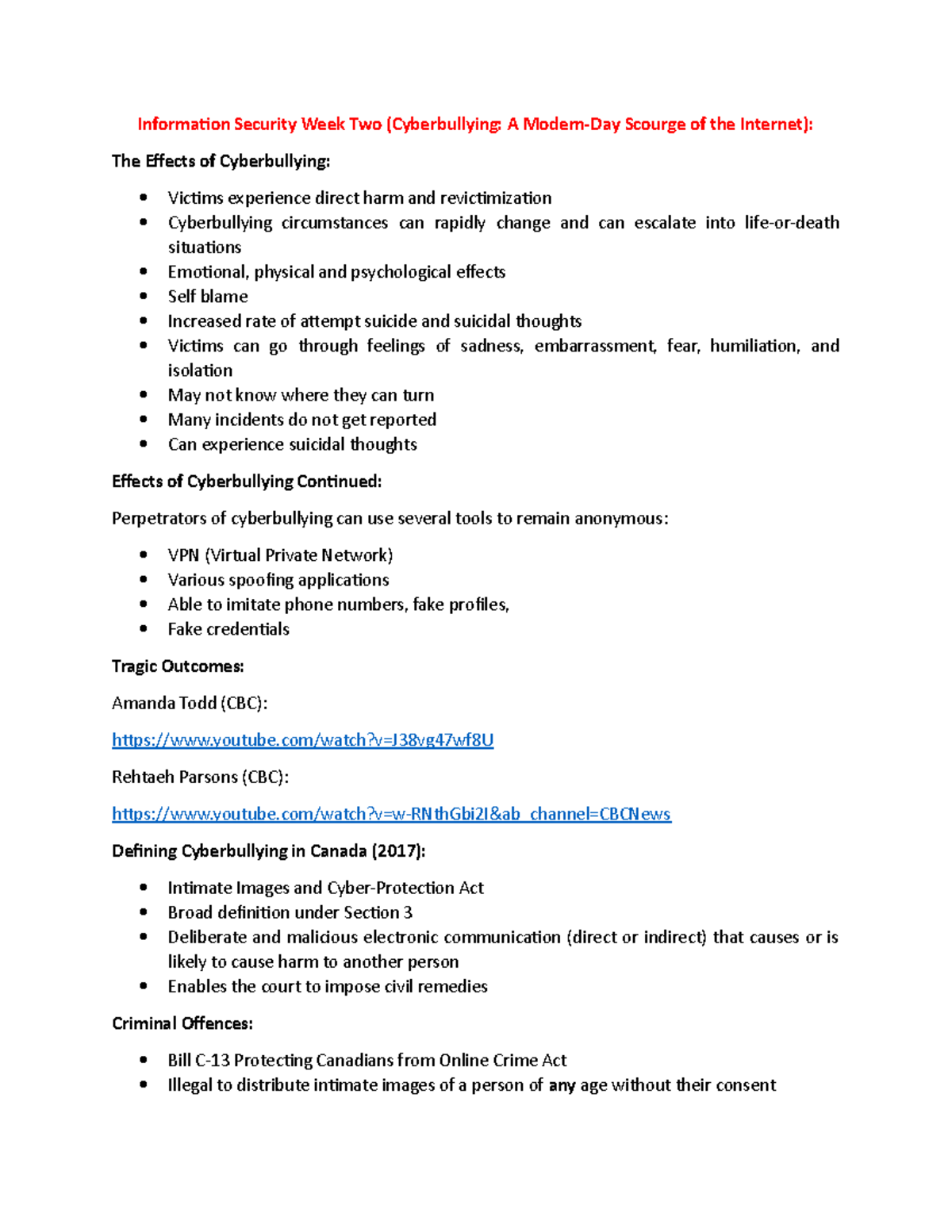 Information Security Week Two - Signs need to be recognized by officers ...