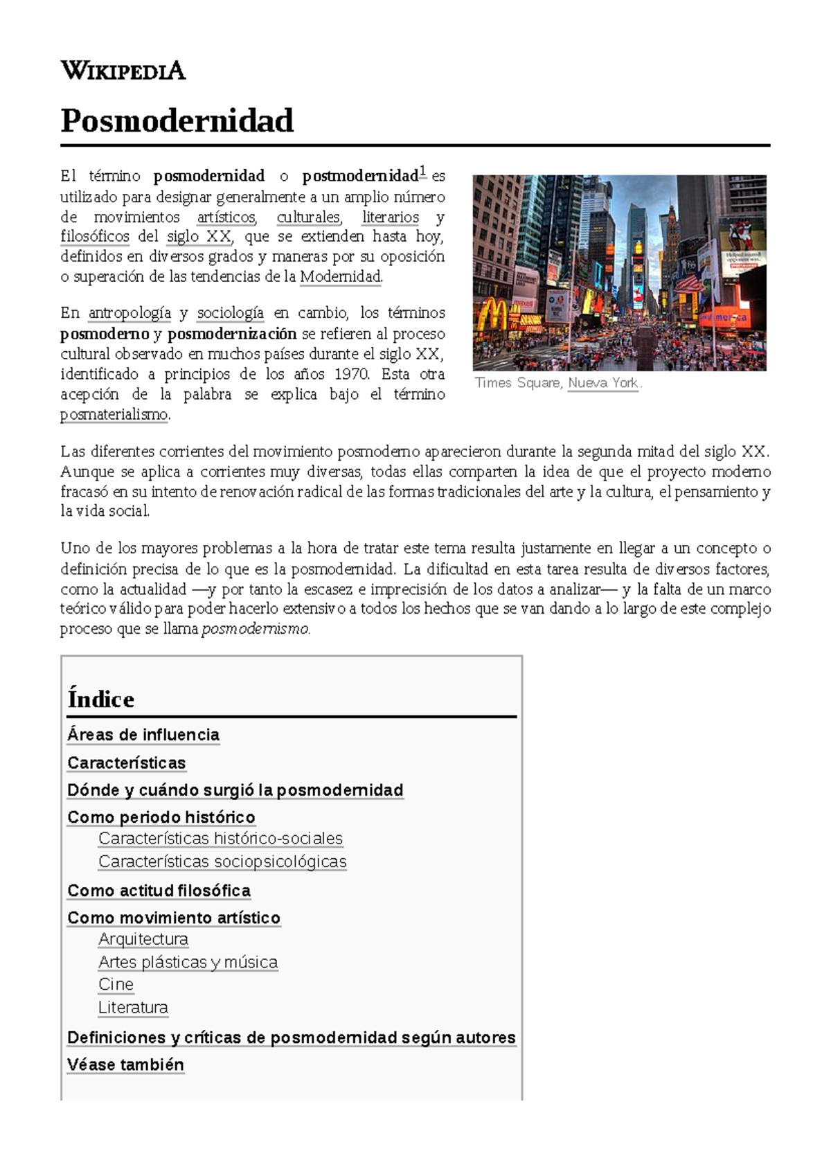 Posmodernidad - wewewewew - Times Square, Nueva York. Posmodernidad El ...