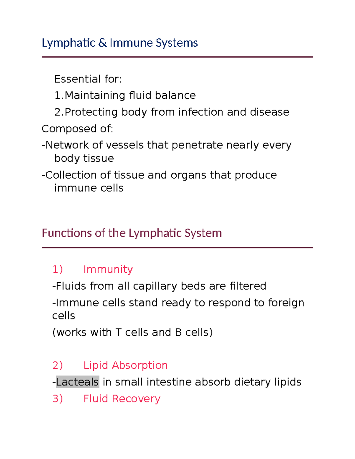 Lymphatic System - LYMPH is dumped DIRECTLY into right and left ...