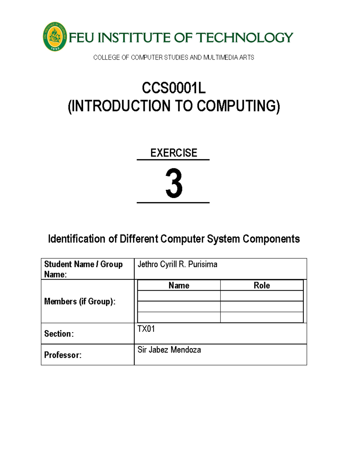 M3 -Technical - COLLEGE OF COMPUTER STUDIES AND MULTIMEDIA ARTS ...